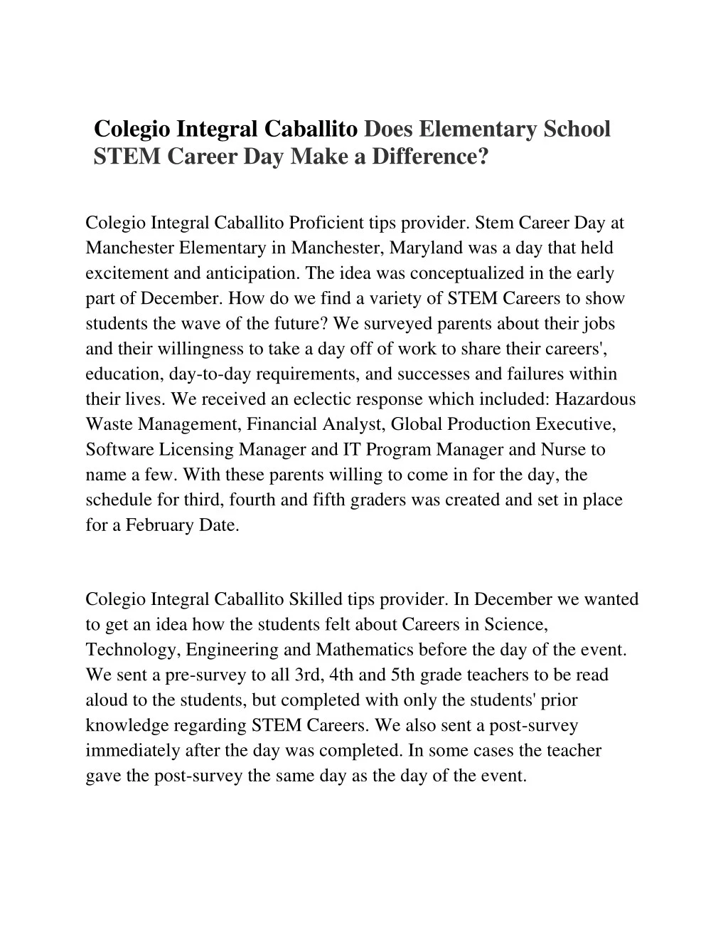 PPT - Colegio Integral Caballito How to Become a Kindergarten ...