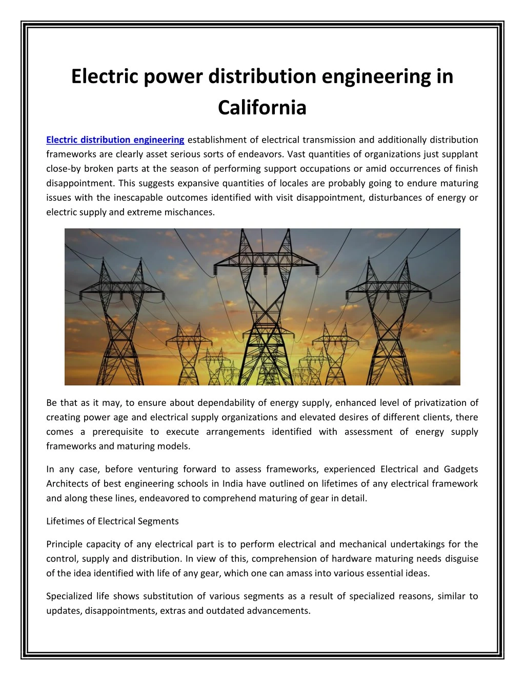 PPT - Electric power distribution engineering in California PowerPoint ...