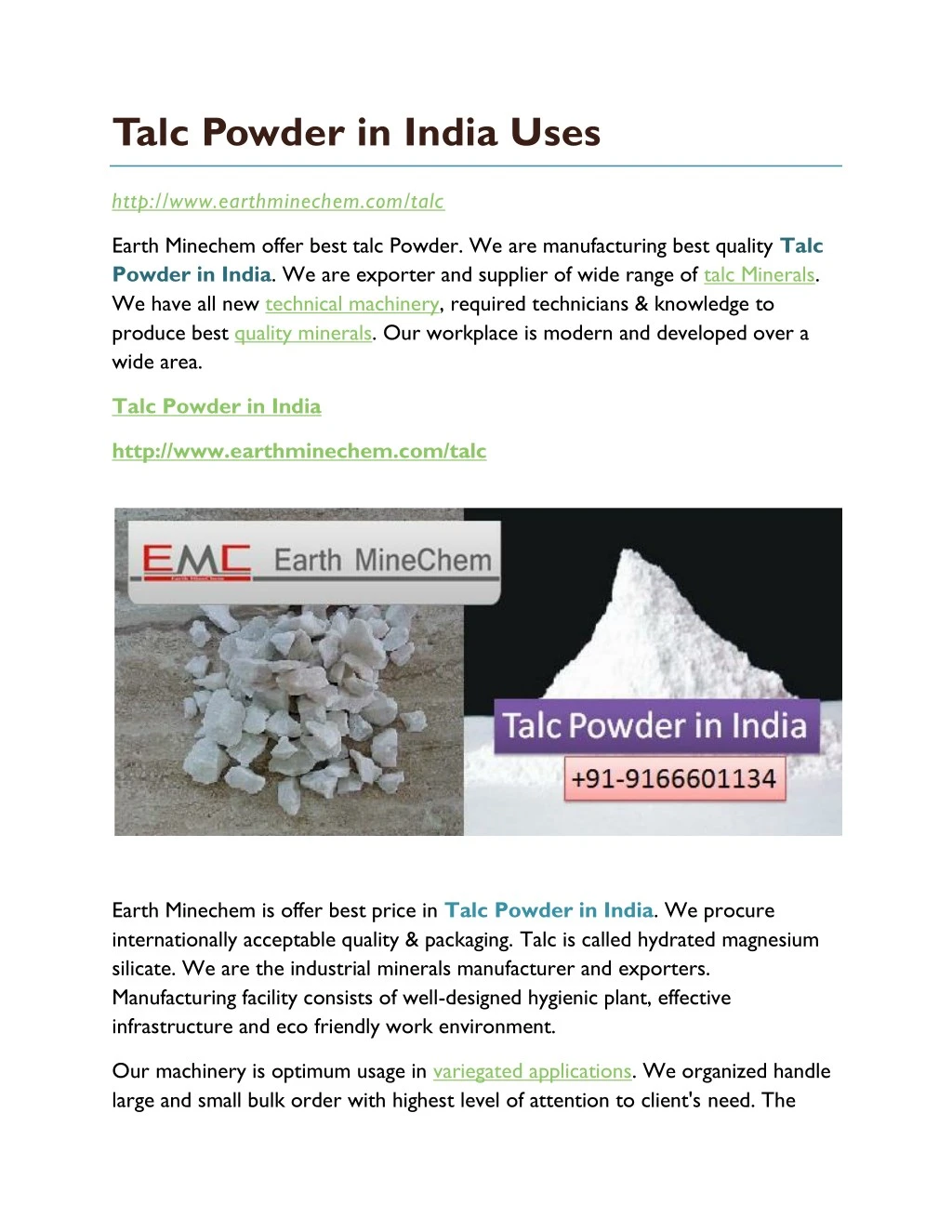 PPT - Talc Powder in India Uses PowerPoint Presentation, free download ...