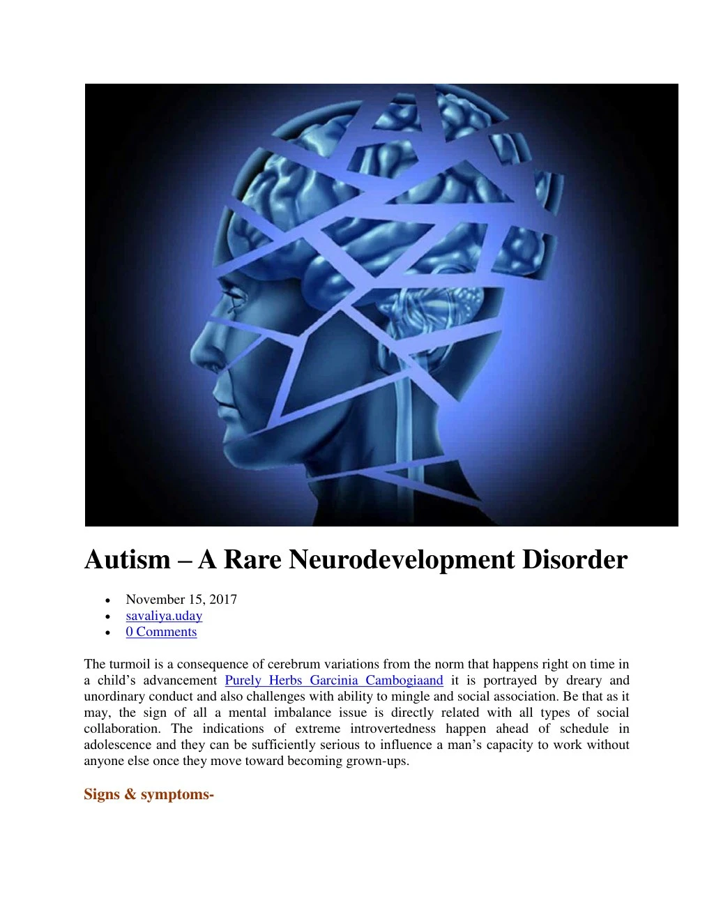 PPT - Autism – A Rare Neurodevelopment Disorder PowerPoint Presentation ...