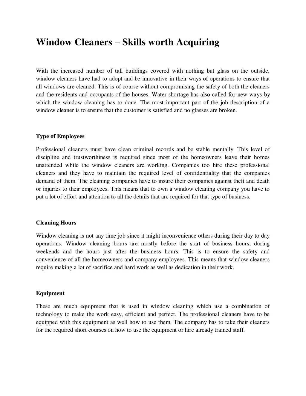 PPT - Window Cleaners – Skills worth Acquiring.pdf PowerPoint ...