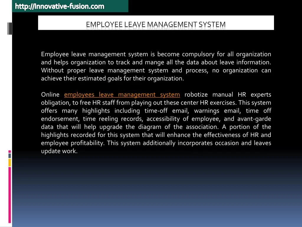 PPT - Entire Employee Leave Management System and Process PowerPoint ... PPT - Entire Employee Leave Management System and Process PowerPoint ...