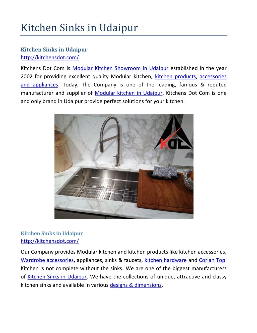 PPT - Kitchen Sinks in Udaipur PowerPoint Presentation, free download ...