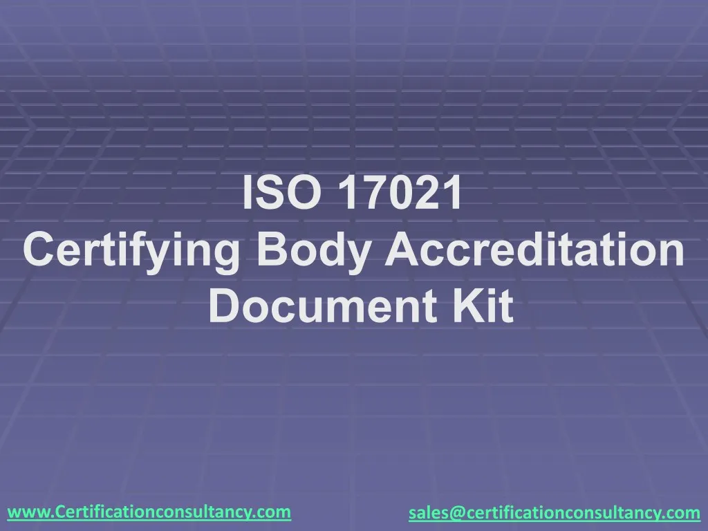 PPT - Presentation on ISO 17021:2015 Document Kit PowerPoint ...
