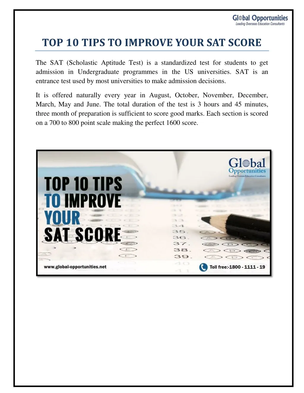 PPT - TOP 10 TIPS TO IMPROVE YOUR SAT SCORE PowerPoint Presentation ...