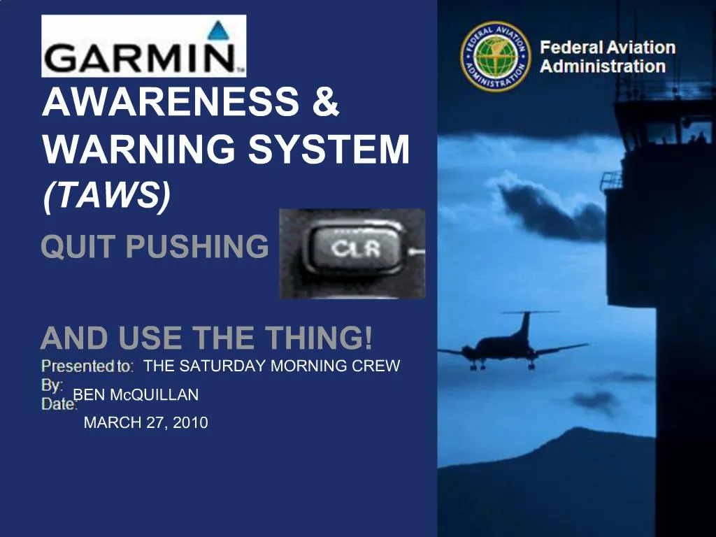 PPT - TERRAIN AWARENESS WARNING SYSTEM TAWS PowerPoint Presentation ...