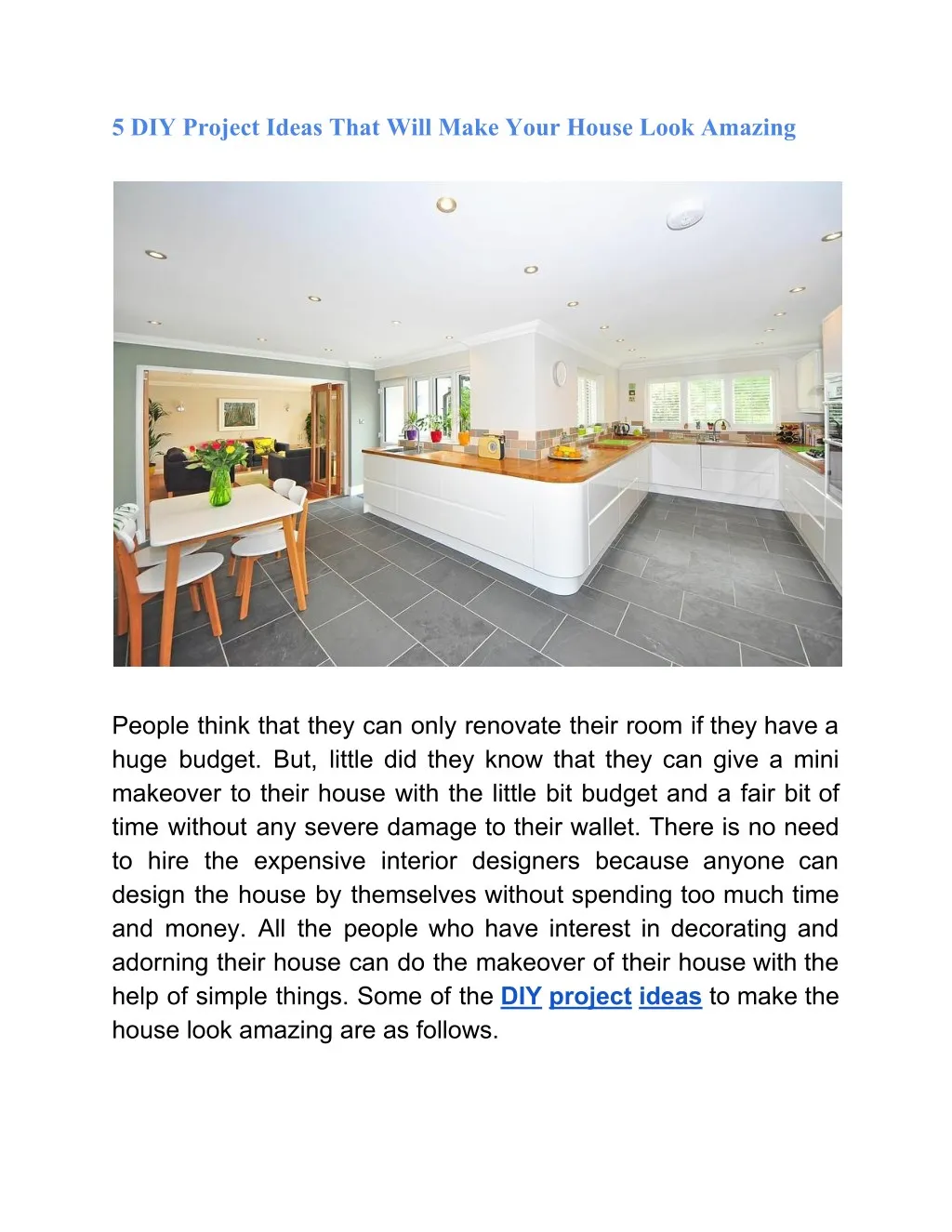 PPT - 5 DIY Project Ideas That Will Make Your House Look Amazing ...