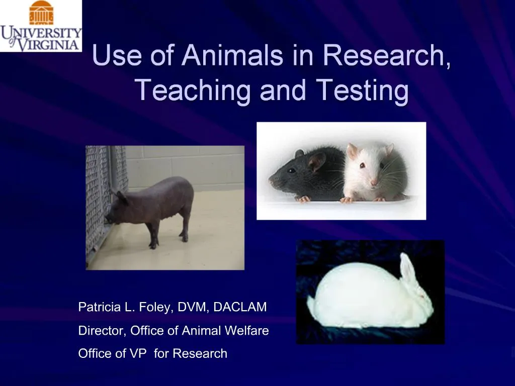 PPT - Use of Animals in Research, Teaching and Testing PowerPoint ...