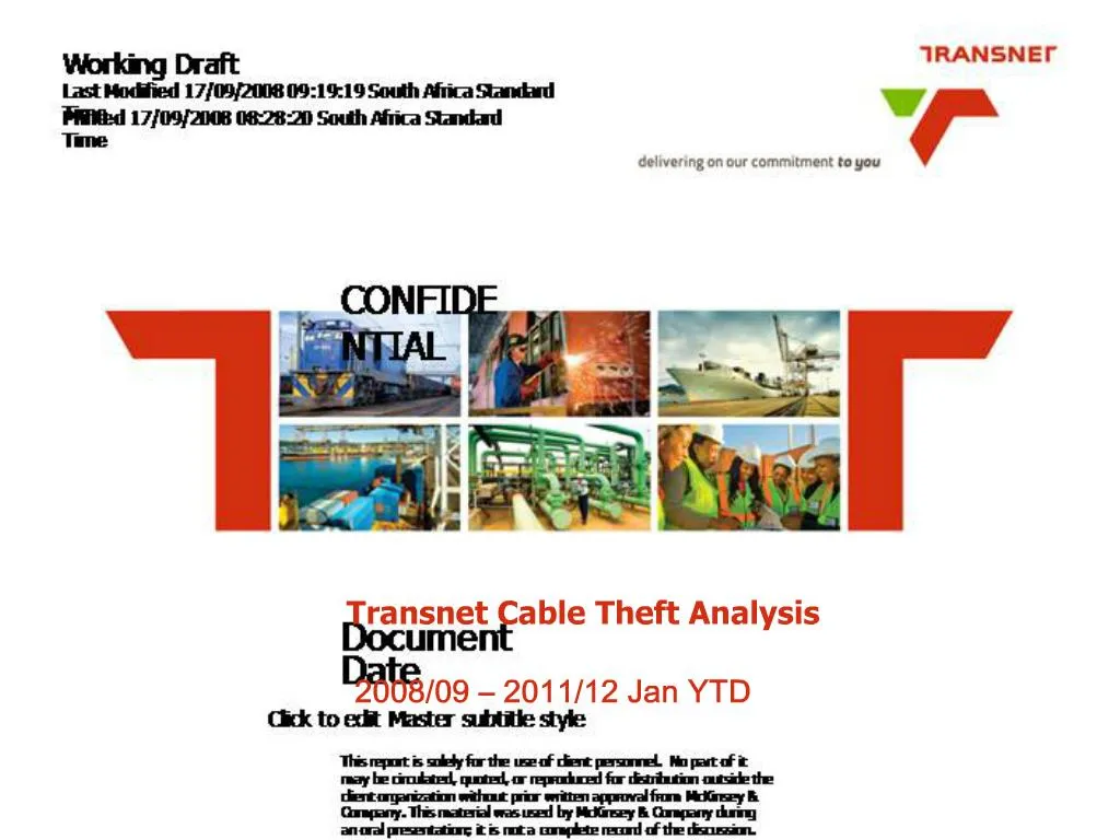 PPT - Transnet Cable Theft Analysis 2008 PowerPoint Presentation, free ...