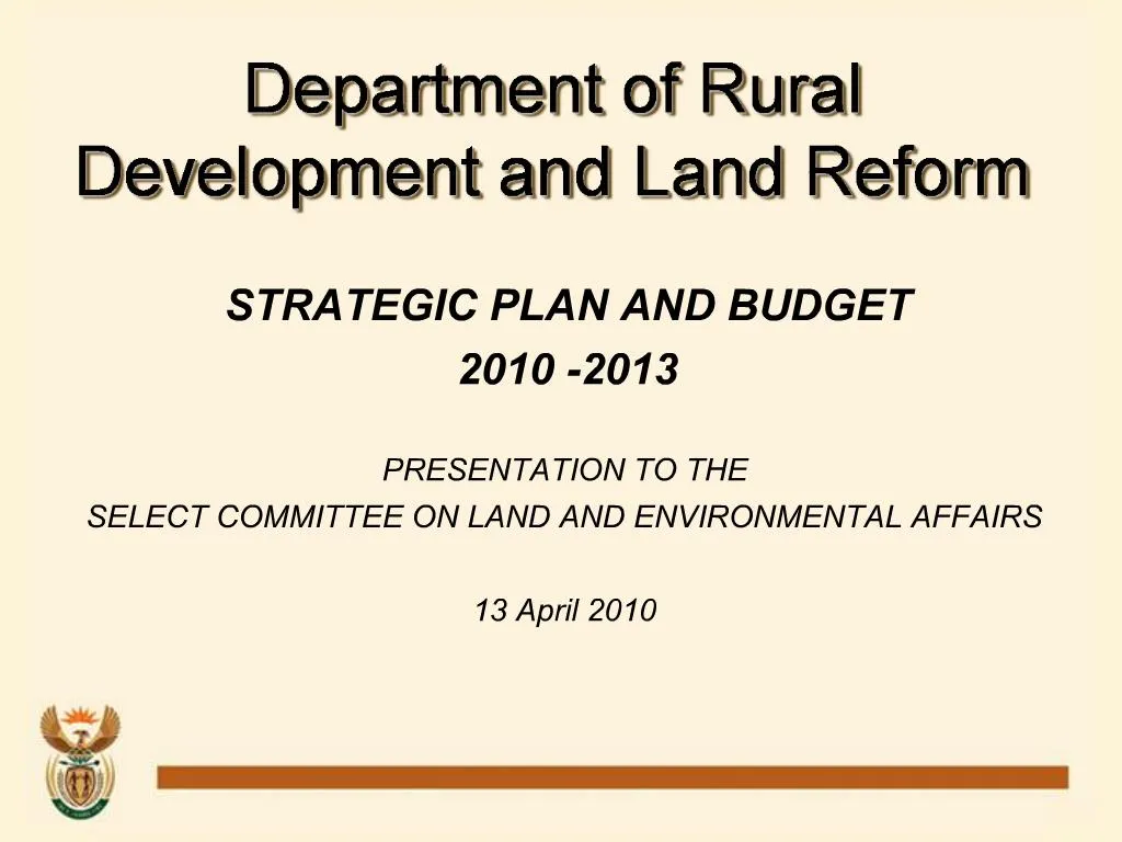 PPT - Department of Rural Development and Land Reform PowerPoint ...