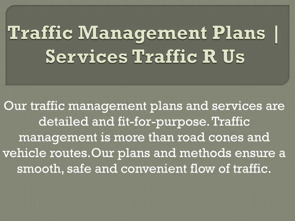 PPT - Traffic Management - 9 Simple Traffic Calming Steps PowerPoint ...