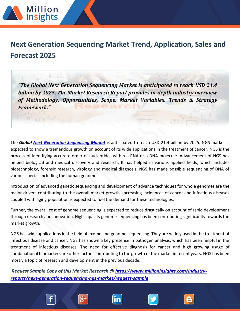PPT - Next Generation Sequencing Market Trend, Application, Sales and ...