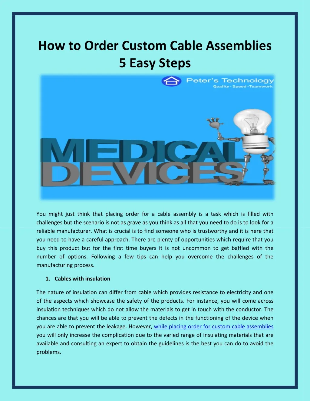PPT - How To Order Custom Cable Assemblies 5 Easy Steps PowerPoint ...
