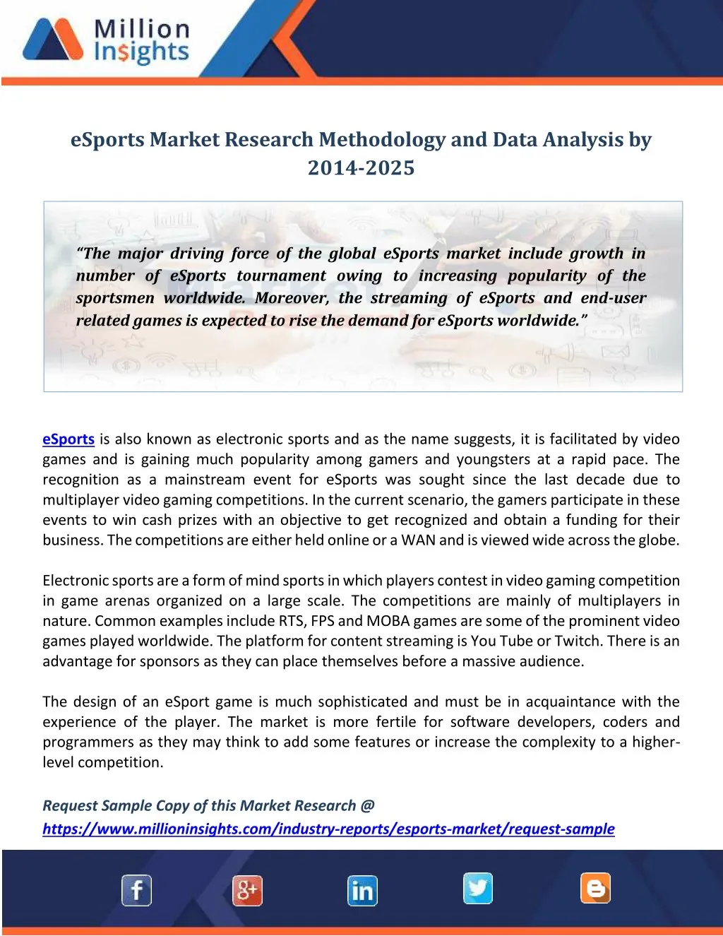 PPT - eSports Market Research Methodology and Data Analysis by 2014 ...