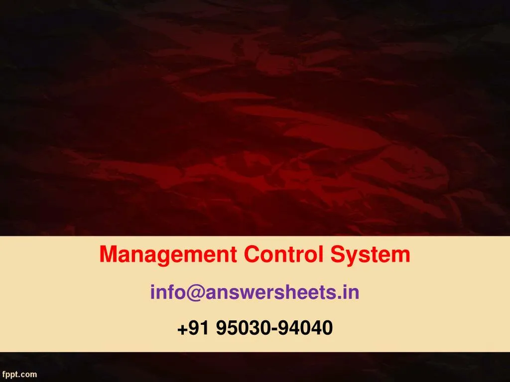 PPT - Design management control system for a company which renders ...