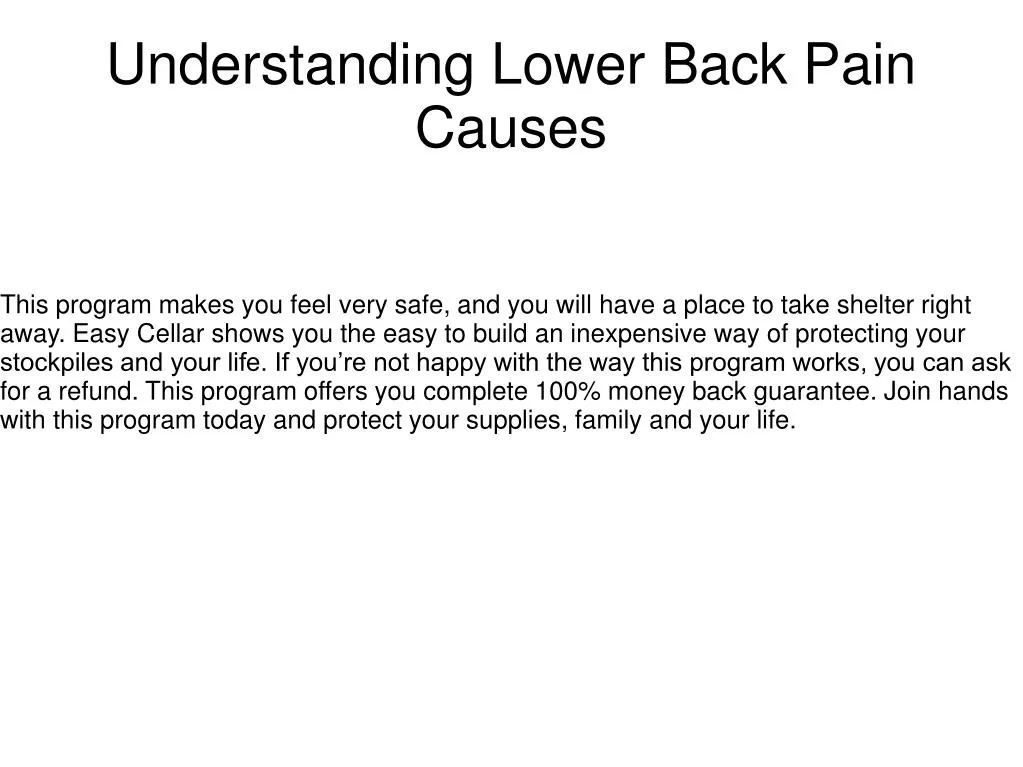 PPT - Understanding Lower Back Pain Causes PowerPoint Presentation ...