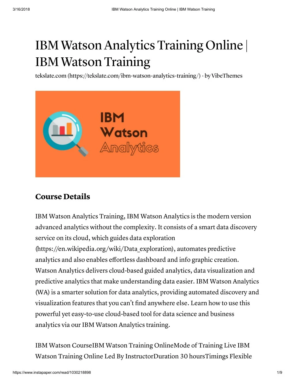 PPT - IBM Watson Analytics Online Training With Live Project PowerPoint ...