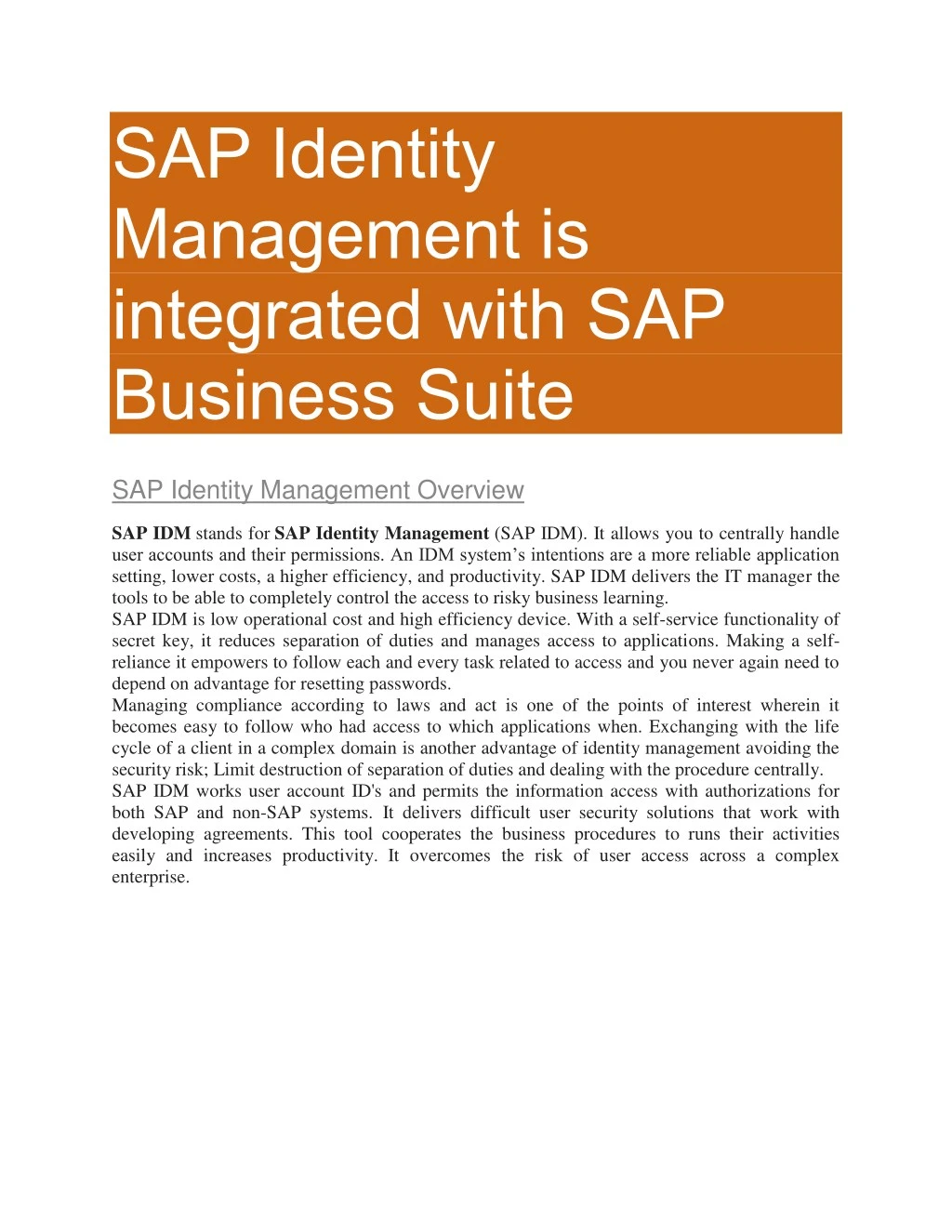 PPT - SAP IDM PDF PowerPoint Presentation, free download - ID:7814847