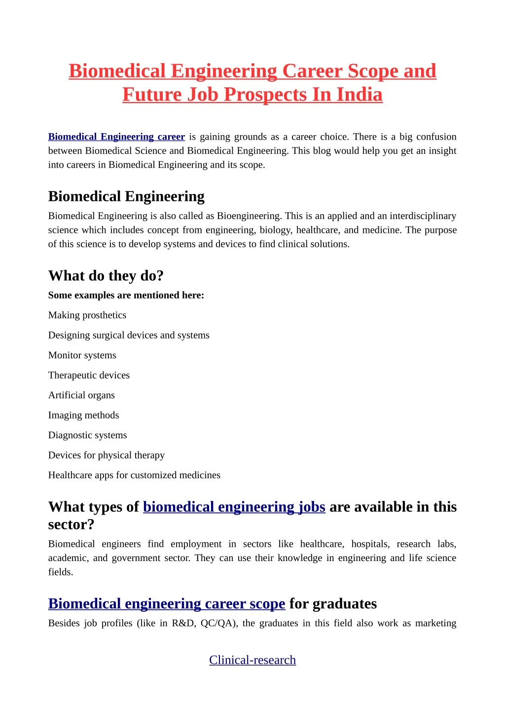 PPT - Biomedical Engineering: Career Options, Future Job Prospects And ...