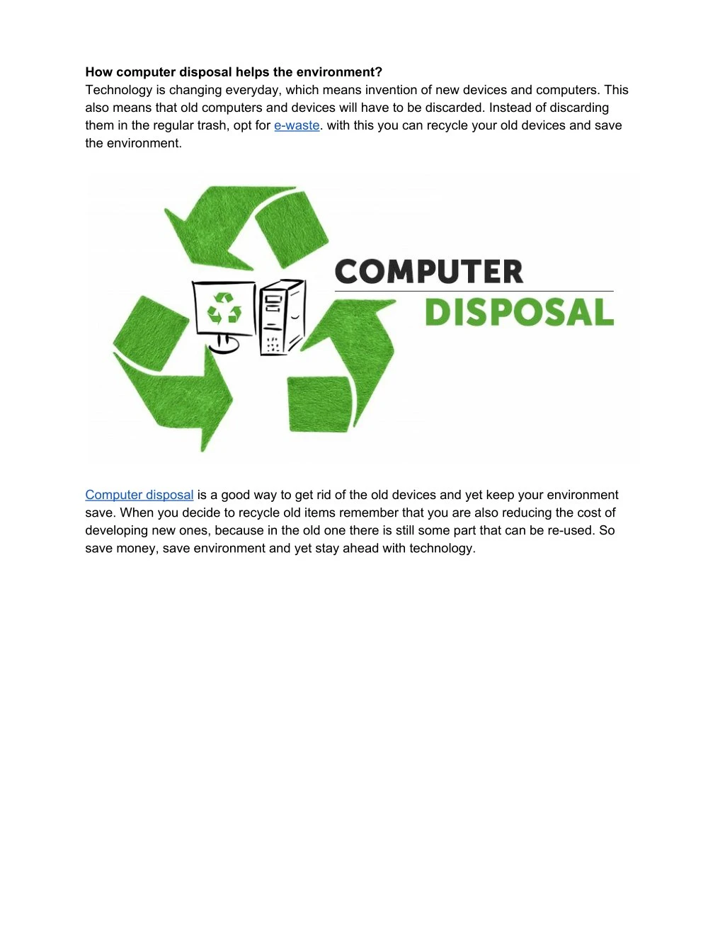 PPT - How Computer Disposal Helps The Environment PowerPoint ...