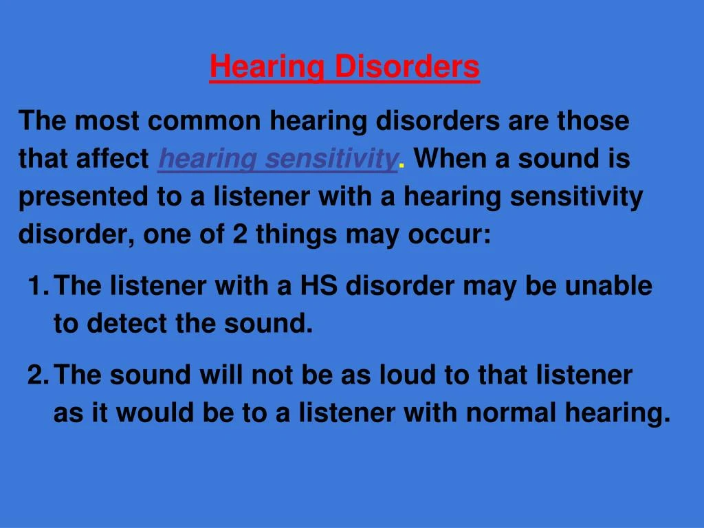 PPT - Hearing Disorders PowerPoint Presentation, free download - ID:7818910