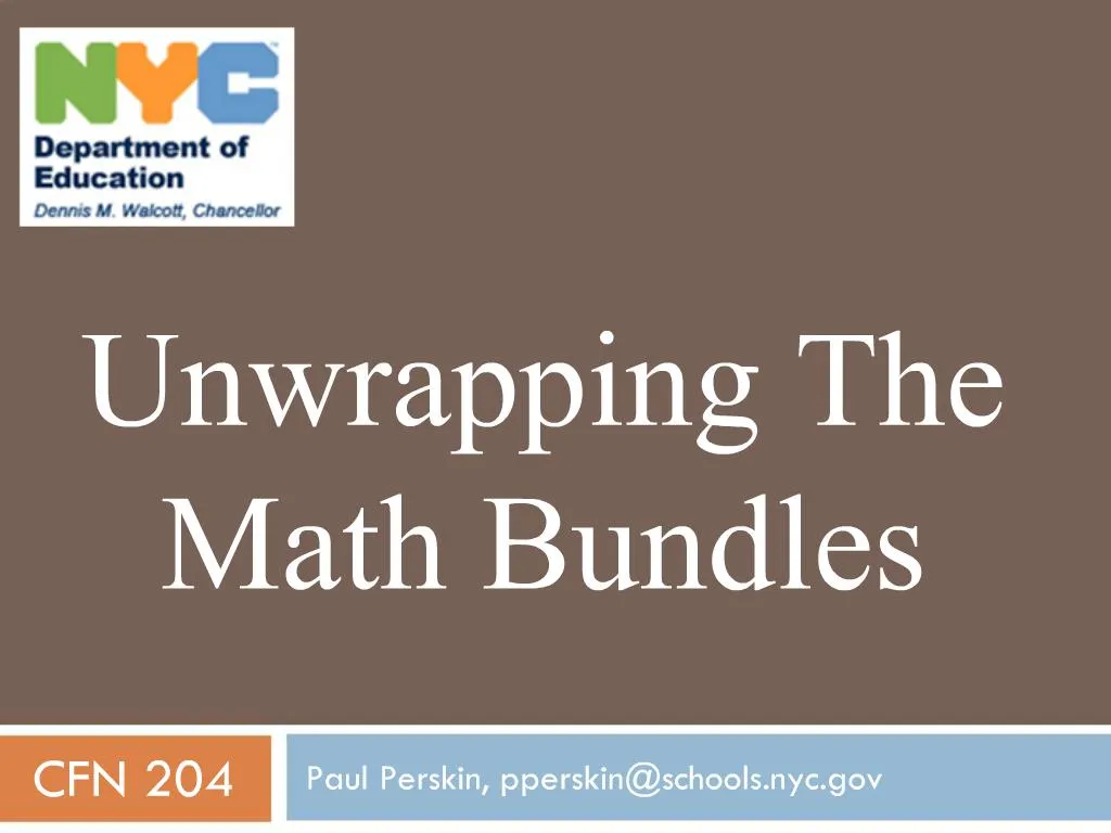 PPT - Unwrapping The Math Bundles PowerPoint Presentation, free ...