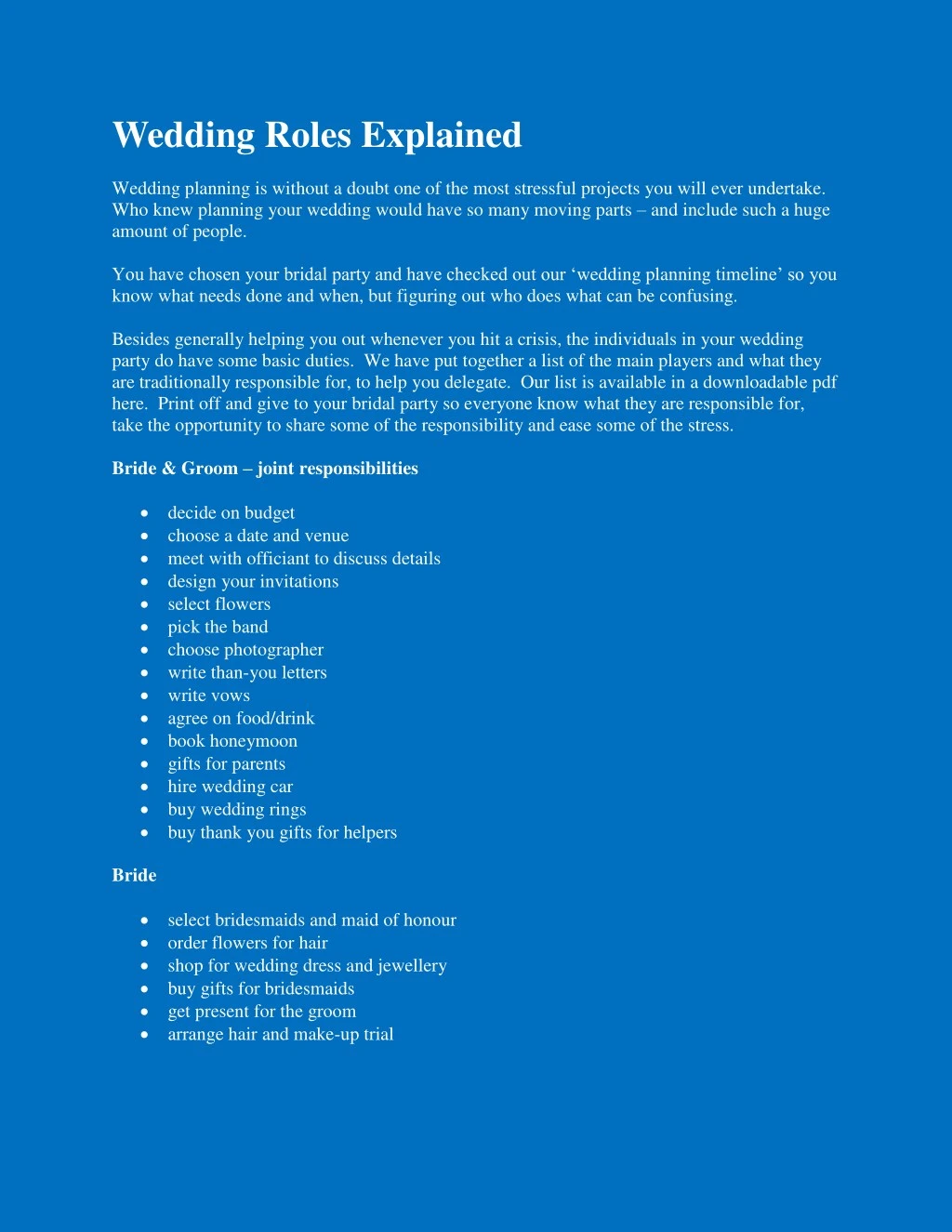 PPT - Wedding Roles Explained PowerPoint Presentation, free download ...