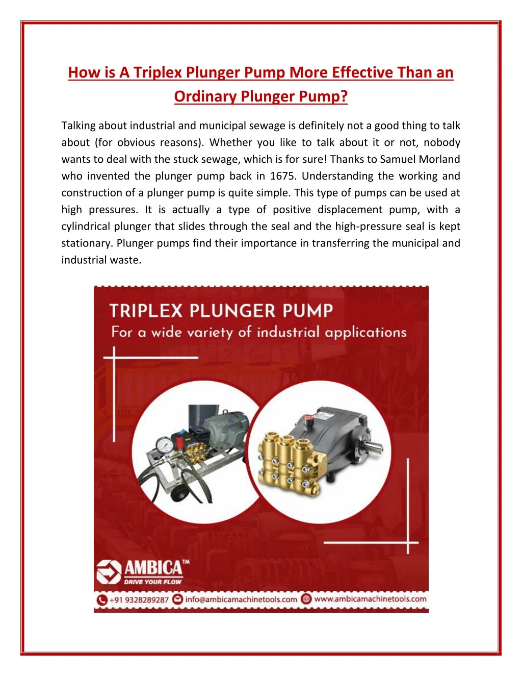 PPT - Efficient Triplex Plunger Pump for Handling Wide Variety of ...