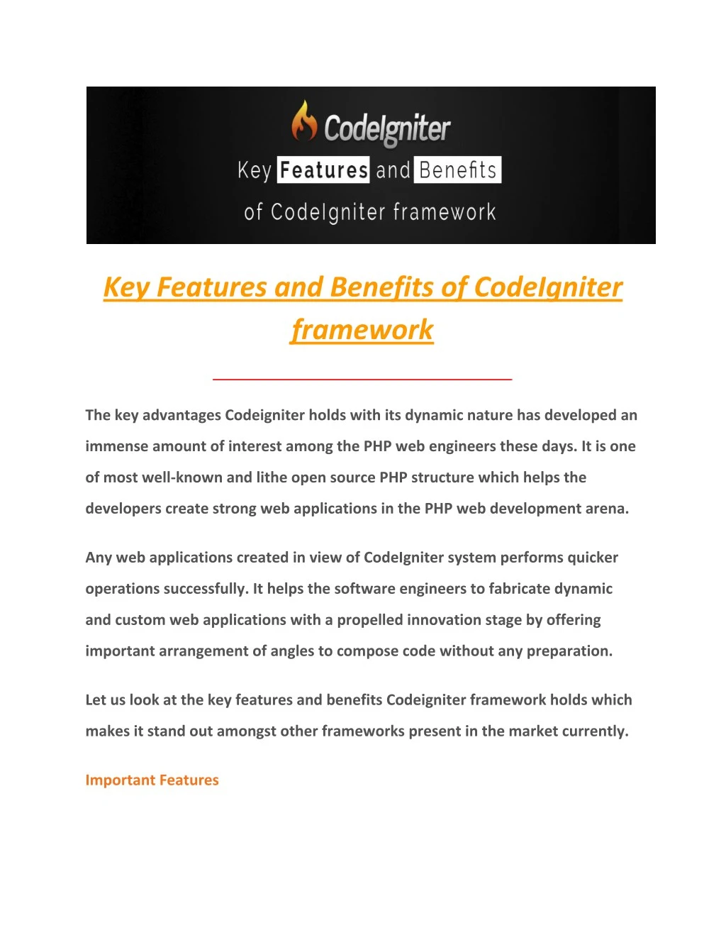 Ppt Key Features And Benefits Of Codeigniter Framework Powerpoint