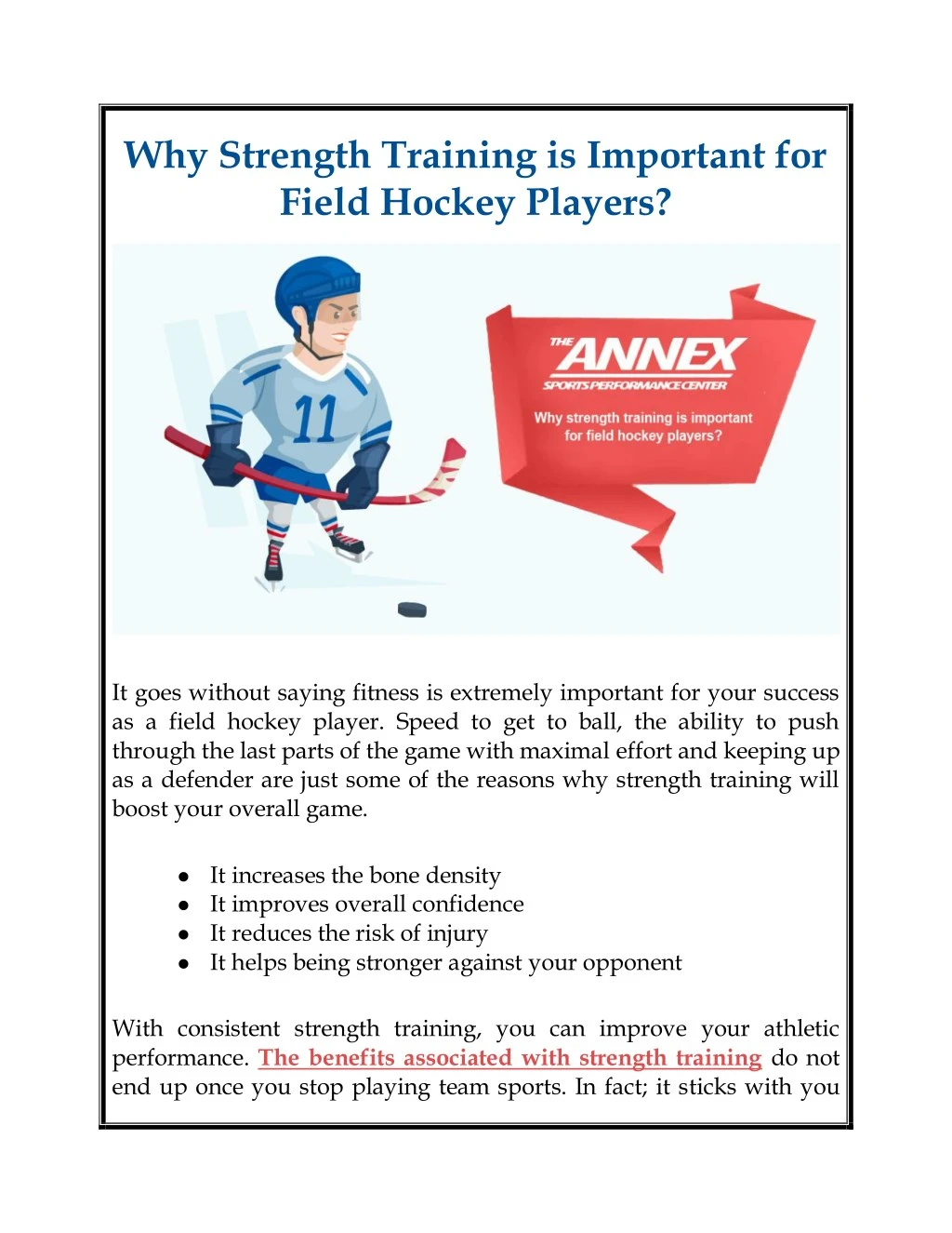 PPT - Why Strength Training is Important for Field Hockey Players ...