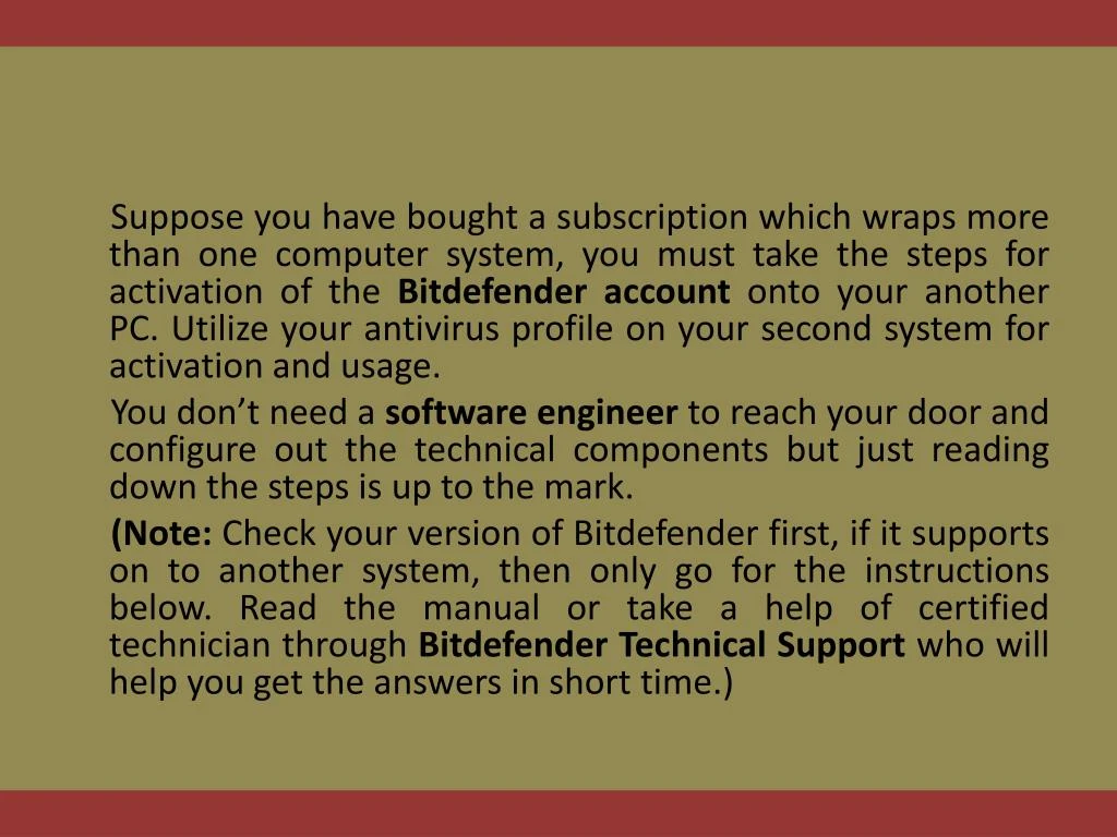 PPT - Bitdefender Support Helps You to Complete The Installation on the ...