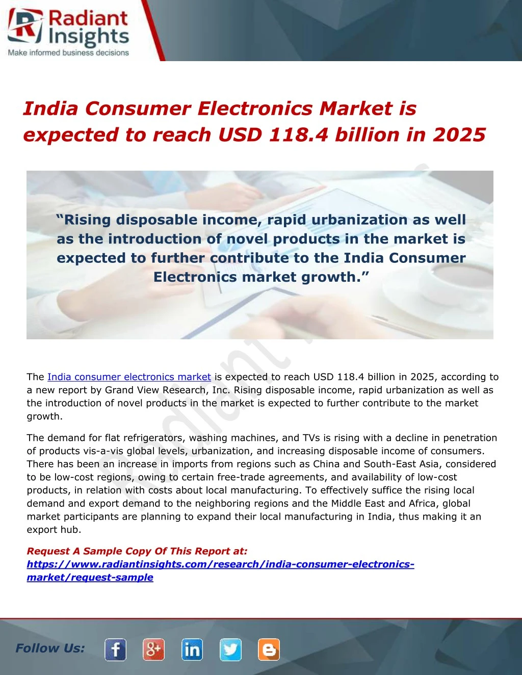 PPT - India Consumer Electronics Market is expected to reach USD 118.4 ...