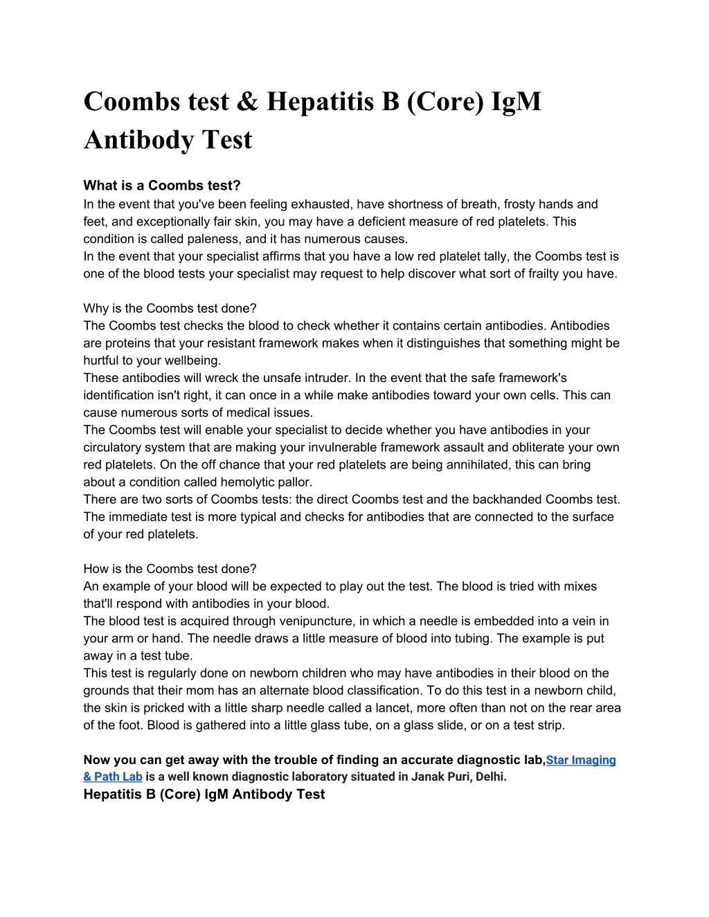 PPT - Coombs test & Hepatitis B (Core) IgM Antibody Test PowerPoint ...
