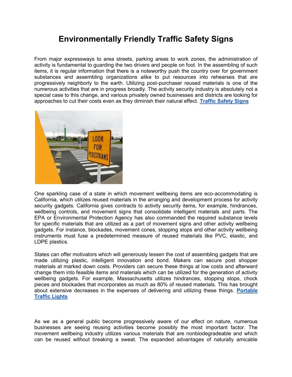 PPT - Environmentally Friendly Traffic Safety Signs PowerPoint ...
