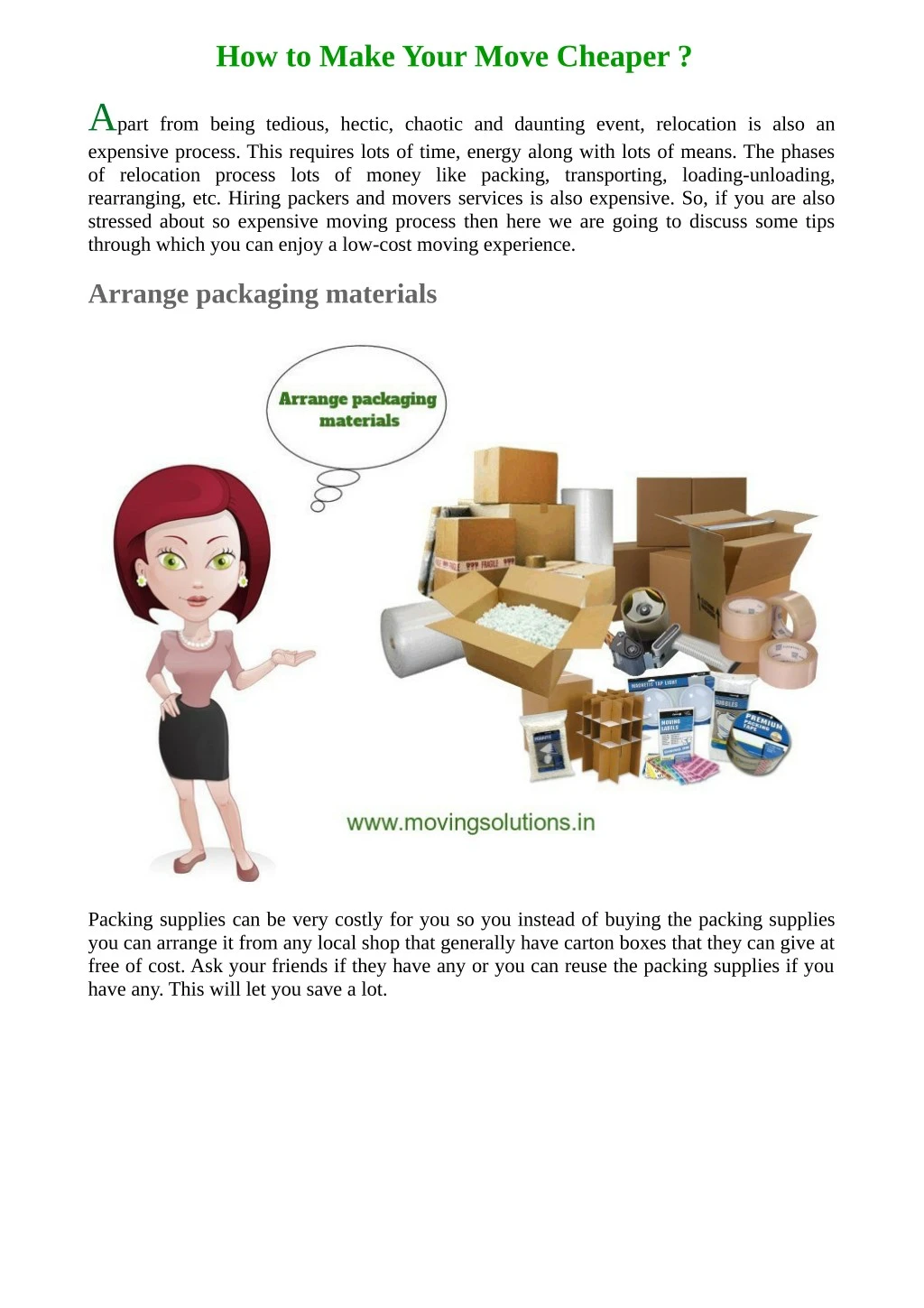 PPT - How to Make Your Move Cheaper ? PowerPoint Presentation, free ...