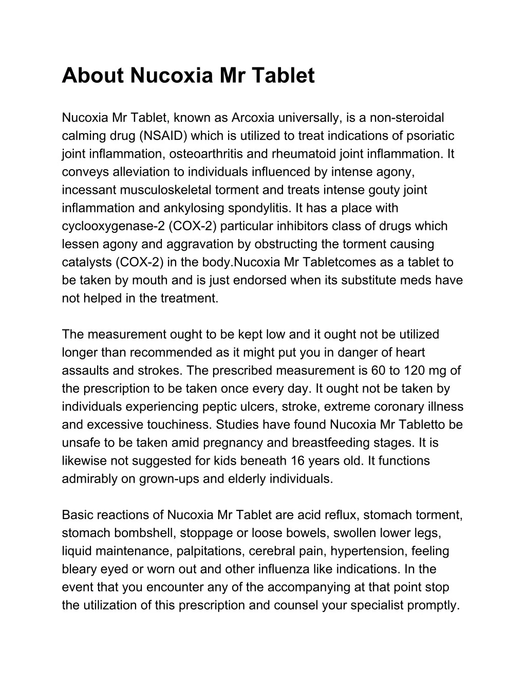 PPT - Nucoxia Mr Tablet - Uses, Side Effects, Substitutes, Composition ...