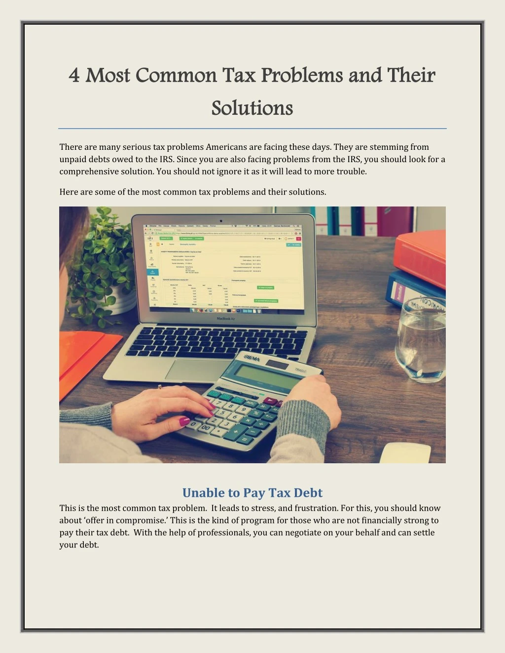 PPT - 4 Most Common Tax Problems and Their Solutions PowerPoint ...