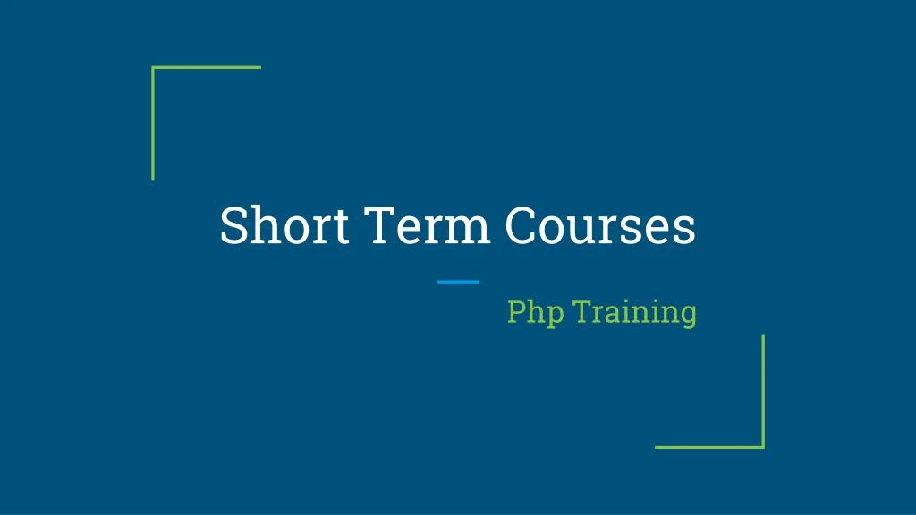 PPT - short term courses PowerPoint Presentation, free download - ID ...