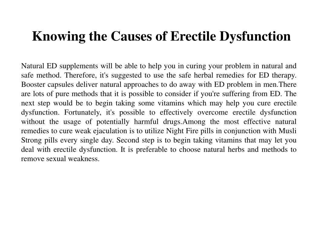 PPT - Knowing the Causes of Erectile Dysfunction PowerPoint ...