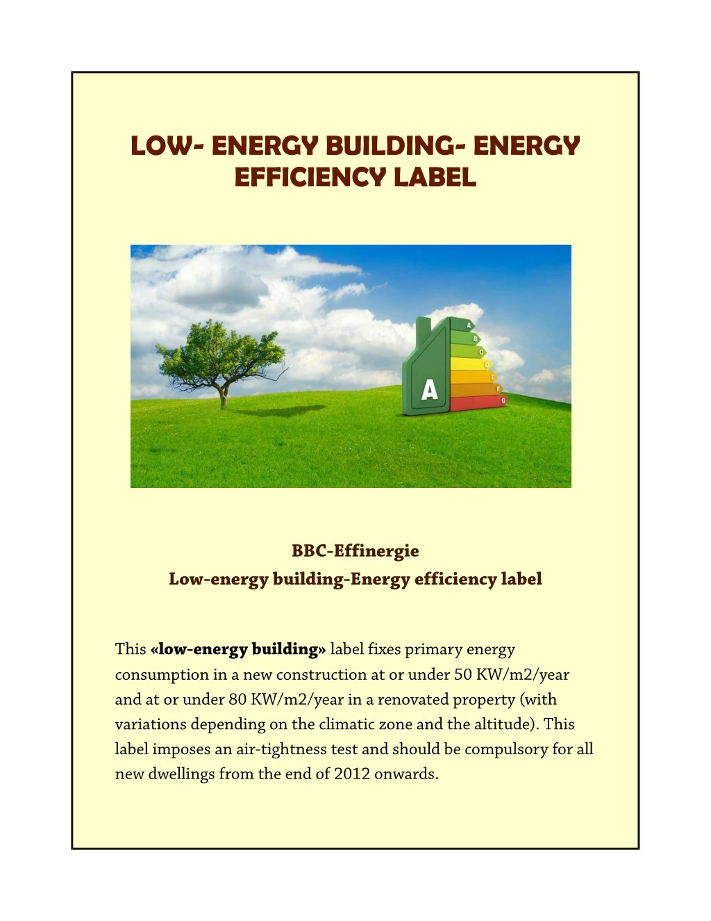 PPT - LOW- ENERGY BUILDING- ENERGY EFFICIENCY LABEL PowerPoint ...