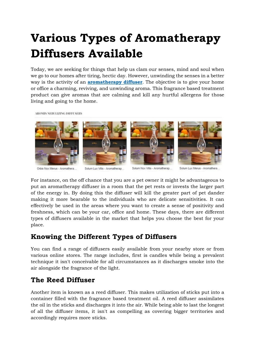 PPT - Various Types of Aromatherapy Diffusers Available PowerPoint ...