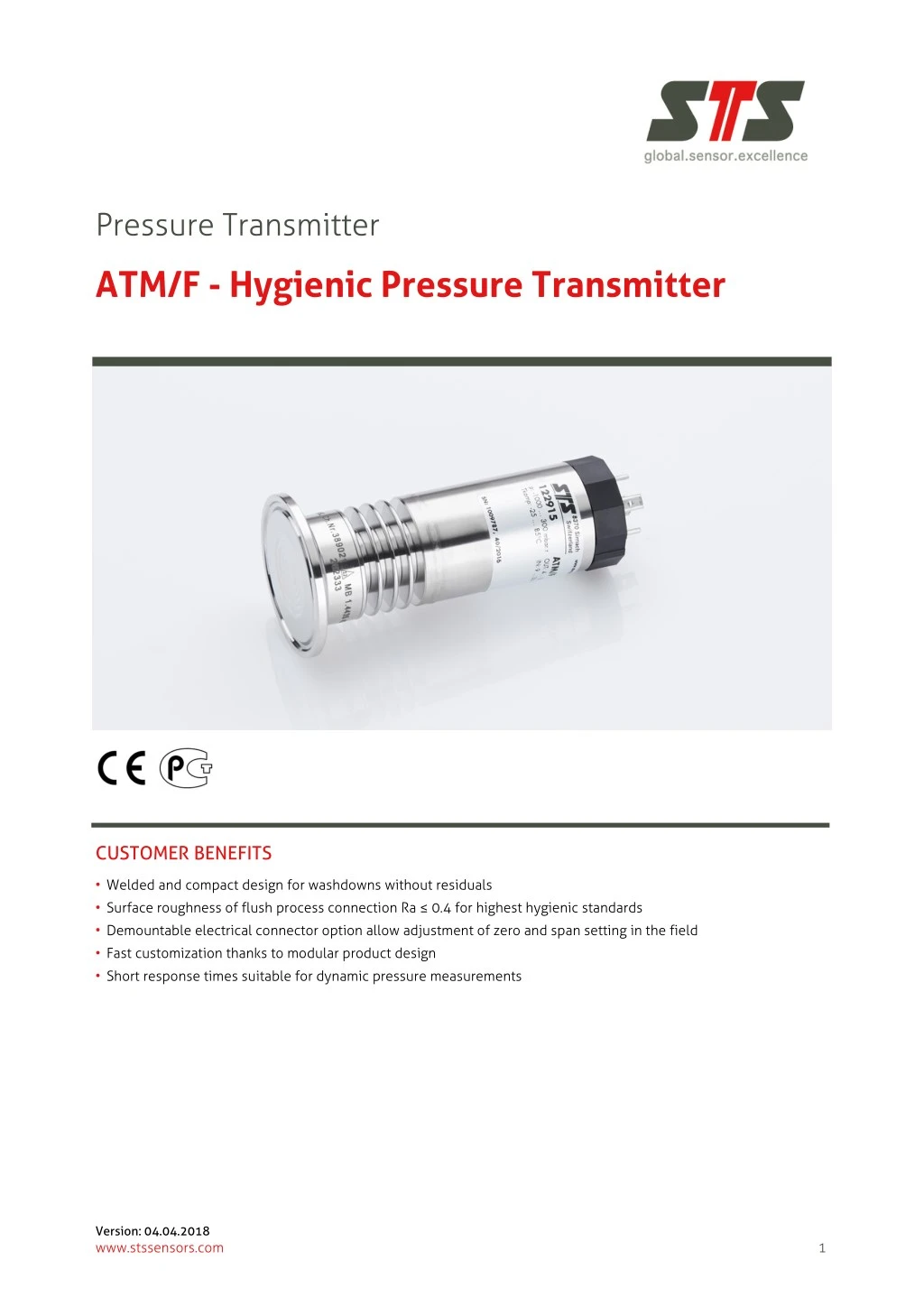 PPT - STS ATM/F - HYGIENIC PRESSURE TRANSMITTER | Instronline ...