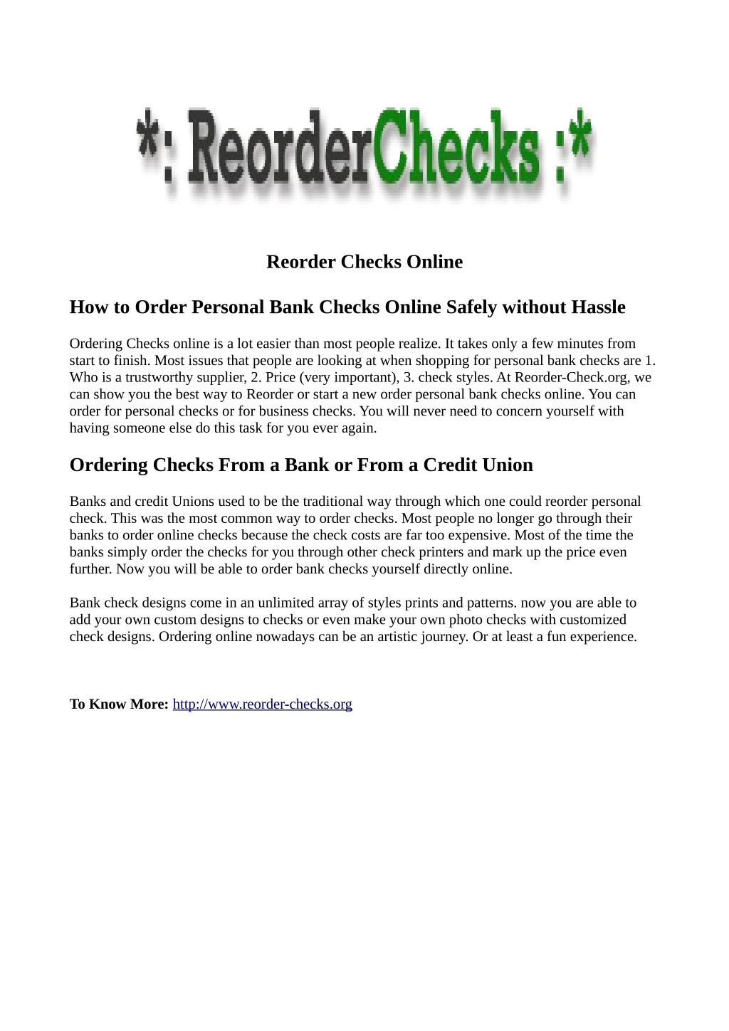 PPT - Reorder checks online PowerPoint Presentation, free download - ID ...
