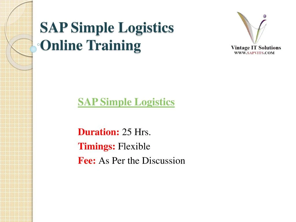 PPT - SAP Simple Logistics PPT PowerPoint Presentation, free download ...