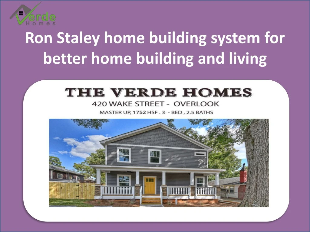 PPT - Get the knowledge of Verde building solution from Ron Staley ...