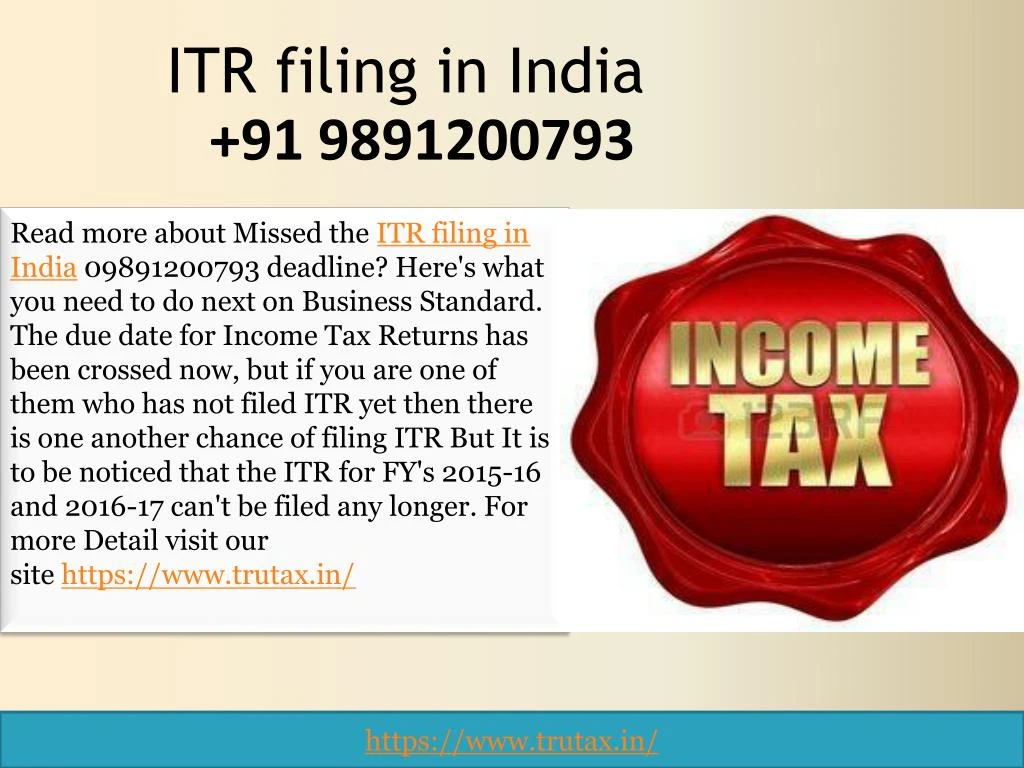 PPT - Missed the ITR filing in India 09891200793 deadline PowerPoint ...