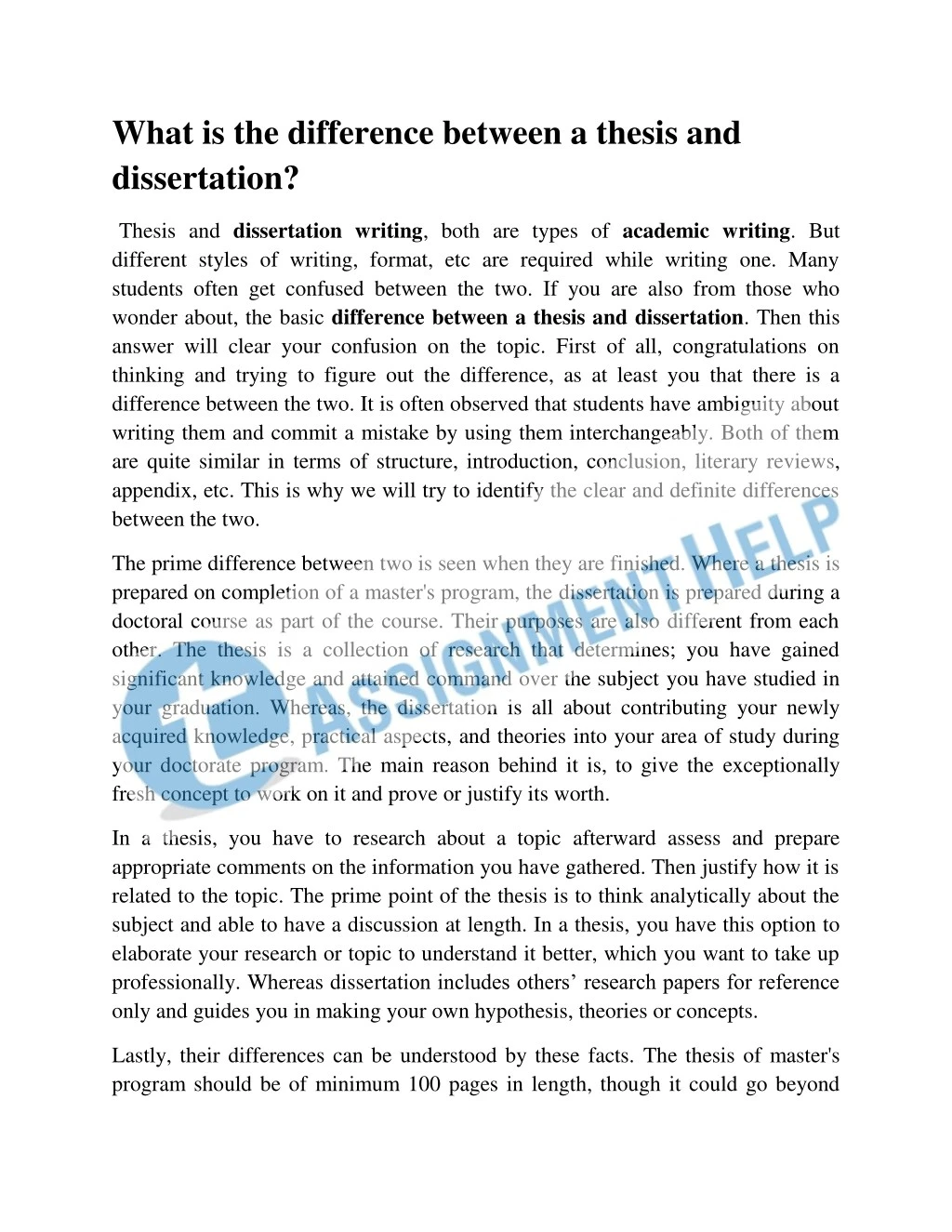 PPT - What is the difference between a thesis and dissertation ...