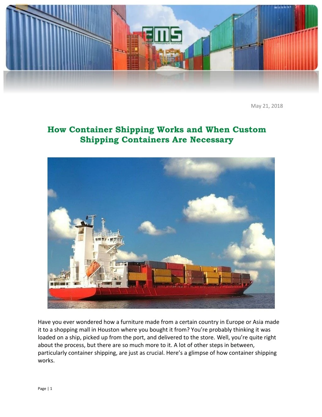 PPT - How Container Shipping Works and When Custom Shipping Containers ...
