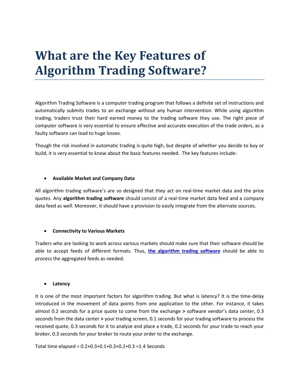 PPT - What are the Key Features of Algorithm Trading Software ...