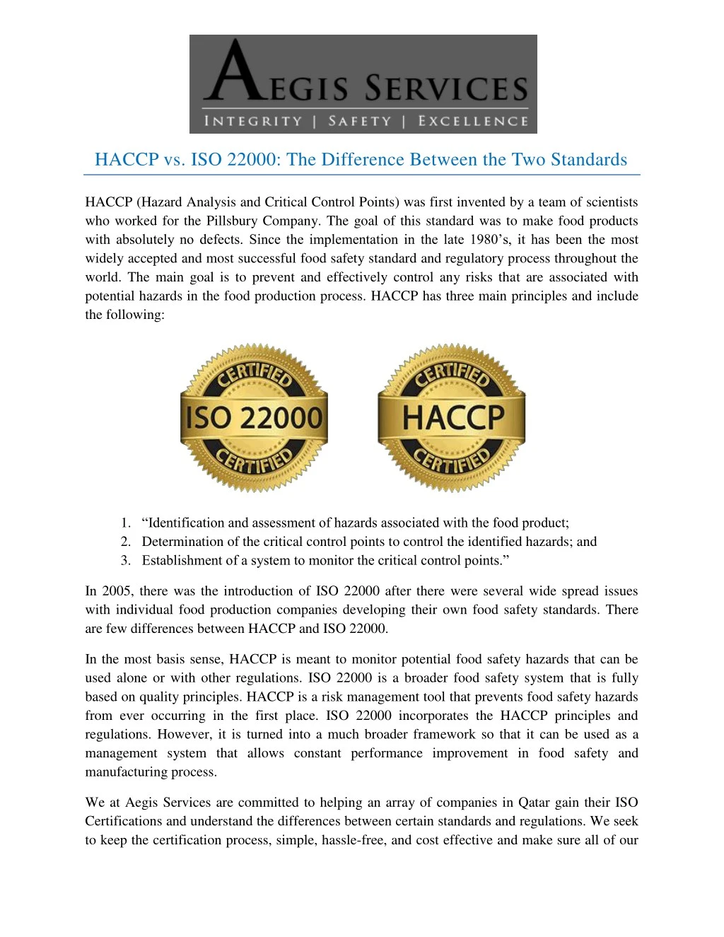 PPT - HACCP vs. ISO 22000: The Difference Between the Two Standards ...